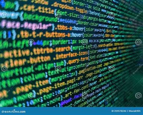 Software Developer Programming Code On Black Screen Modern Web Network