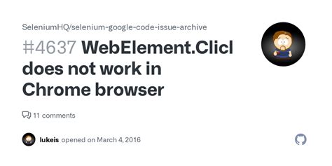 Webelementclick Does Not Work In Chrome Browser · Issue 4637