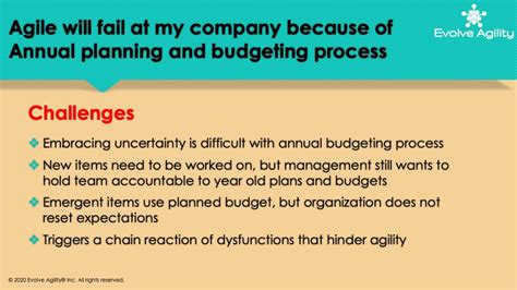 Agile Planning And Budgeting Process Evolve Agility Inc