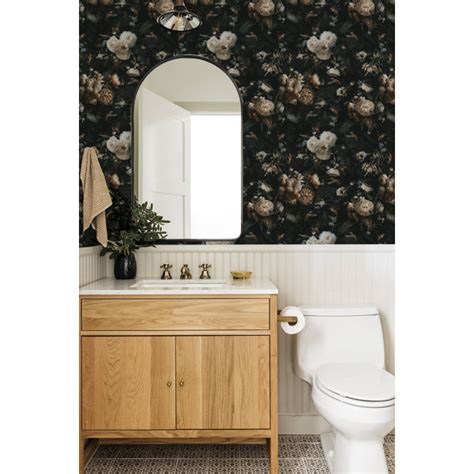 Winston Porter Maxden Peel And Stick Wallpaper Black Floral Roll And Reviews Wayfair