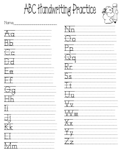 Alphabet Writing Worksheets For 1st Grade
