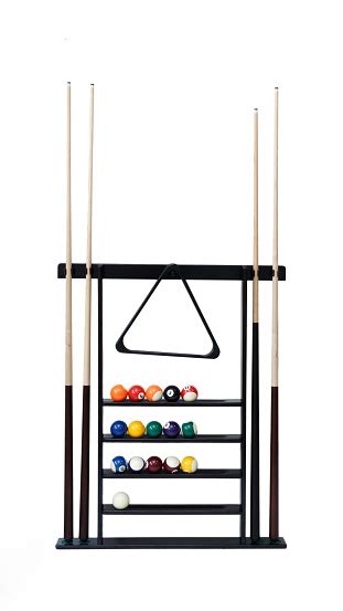 Billiard Cue Stand With Balls And Triangle Equipment For Playing