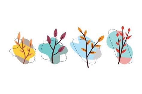 Leaf Types Set With Abstract Shapes Graphic By Luckygenic · Creative Fabrica