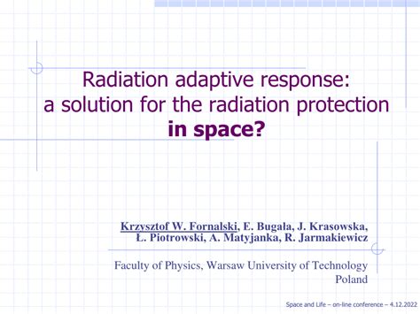 PDF Radiation Adaptive Response A Solution For The Radiation Protection In Space