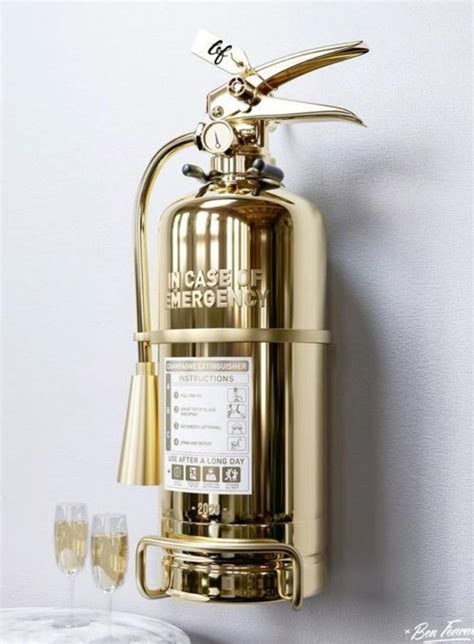 Champagne Fire Extinguisher Home Champagne Brass Fire Extinguisher