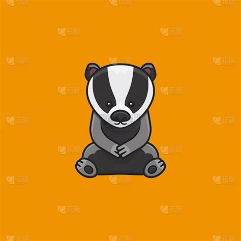 獾卡通人物矢量插图