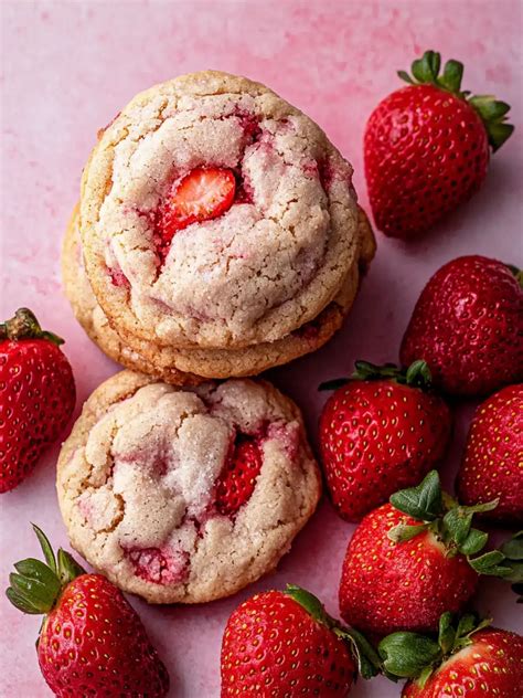 Delicious Strawberry Cookies With Real Strawberries Inside Aleena Recipes