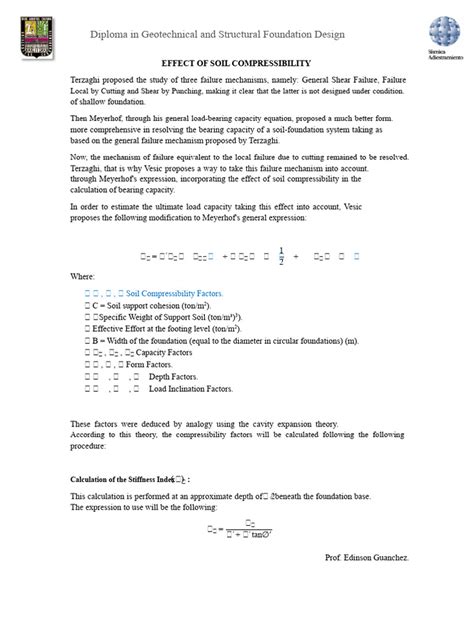 Effect Of Soil Compressibility Pdf Physical Sciences Classical