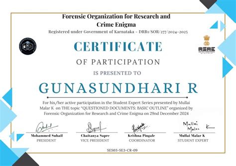Gunasundhari R On Linkedin Forensics Questioneddocuments Crimeenigma