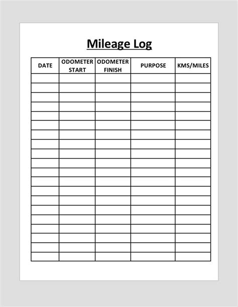 Mileage Log Template Vehicle Tracker Us Letter Digital Download Etsy
