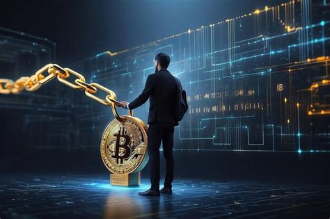 Premium Photo Blockchain Technology Concept With A Chain Of Encrypted