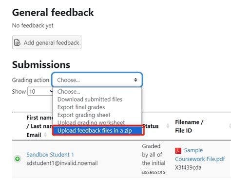 Double Marking Assignment How To Bulk Upload The Feedback Files