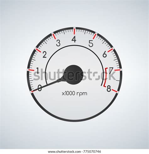 Tachometer Black Red Indicators Isolated Vector Stock Vector Royalty