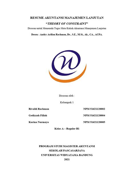 Theory Of Constraint Pdf