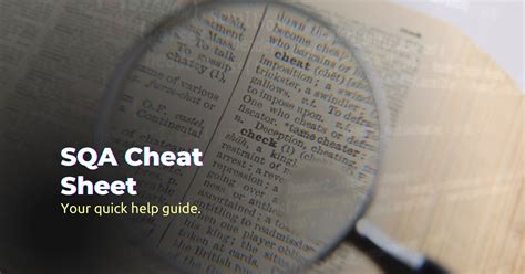 Software Quality Assurance Sqa Cheat Sheet Qa Harbor Limited