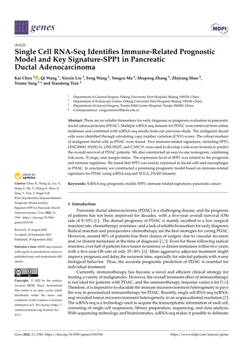 Pdf Single Cell Rna Seq Identifies Immune Related Prognostic Model And Key Signature Spp1 In