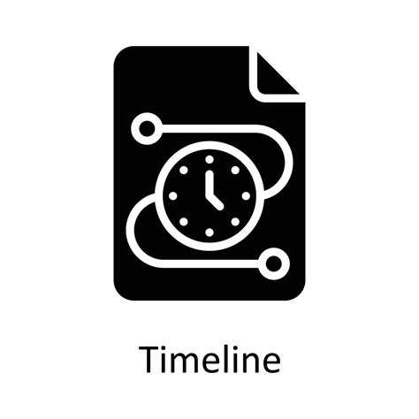 Timeline Vector Solid Icon Design Illustration Time Management Symbol