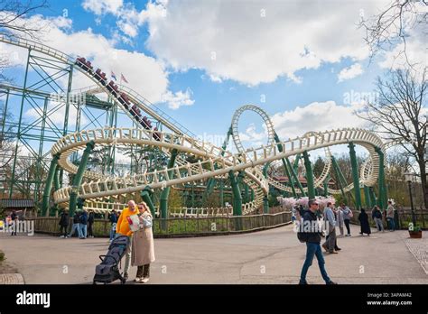 Steel Rollercoaster With Double Loop Python In Amusement And Theme