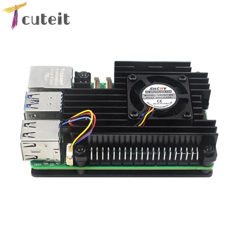 กล่องอลูมิเนียมอัลลอยด์ พร้อมพัดลมฮีทซิงค์ซิลิโคน สําหรับ raspberry pi
