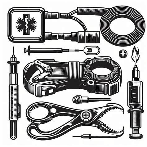 Premium Vector Emergency Tourniquet Silhouette Line Art Vector