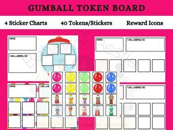 Gumball Token Board Positive Behavior Chart Gumball Sticker Chart