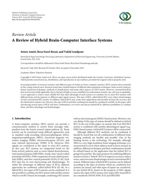 pdf a review of hybrid brain computer interface systems