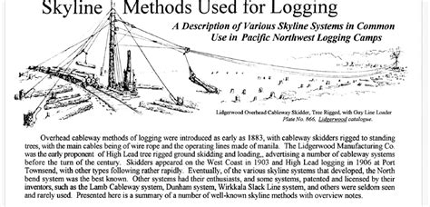 A Glimpse Of Skyline Cable Logging 30 Years Ago Nwoa