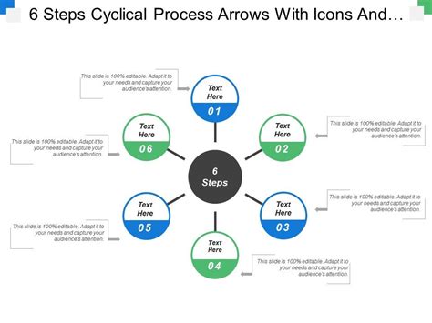 Steps Cyclical Process Arrows With Icons And Textboxes PowerPoint Slide Presentation Sample