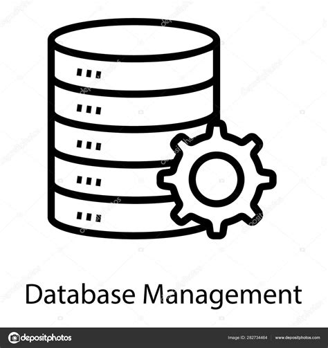 Database Management Icon Line Design Stock Vector Image By Vectorspoint