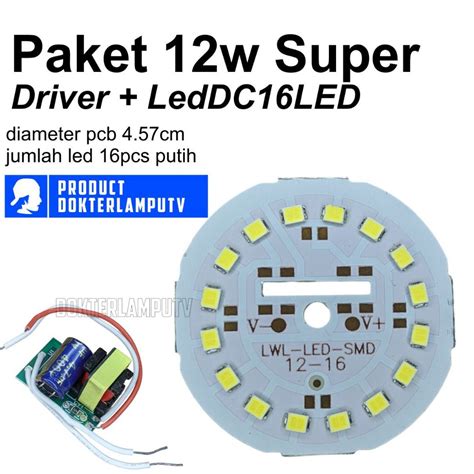 Jual LED DC DRIVER 12 WATT PCB LED DC JUMLAH CHIP 15C ARUS DRIVER 110MA UNTUK SERVIS LAMPU