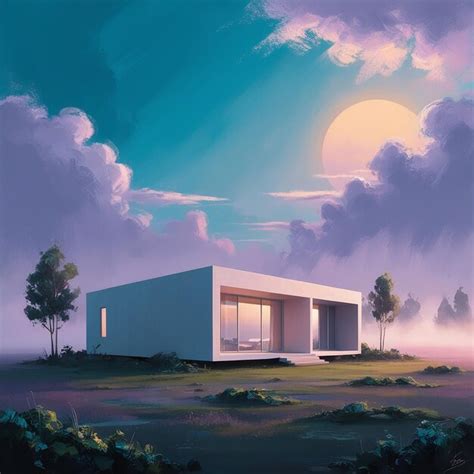 A Whimsical Dreamlike House Premium Ai Generated Image