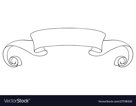 Ribbon Scroll Hand Drawn Design Icon Royalty Free Vector