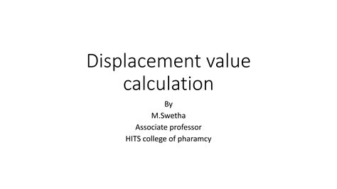 Suppositories Displacement Value Calculation Pptx