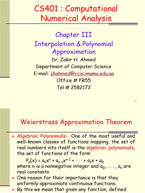 Ch 3 Interpolation And Polynomial Approximation Pdf