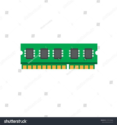 Ram Flash Memory Chip Pc Hardware Stock Vector Royalty Free