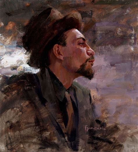 Portrait Of A Man In A Hat Scott Patrick Burdick Portrait Art