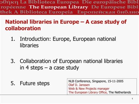 Olaf Janssen On The Collaboration Between European National Libraries During The Nlb Conference