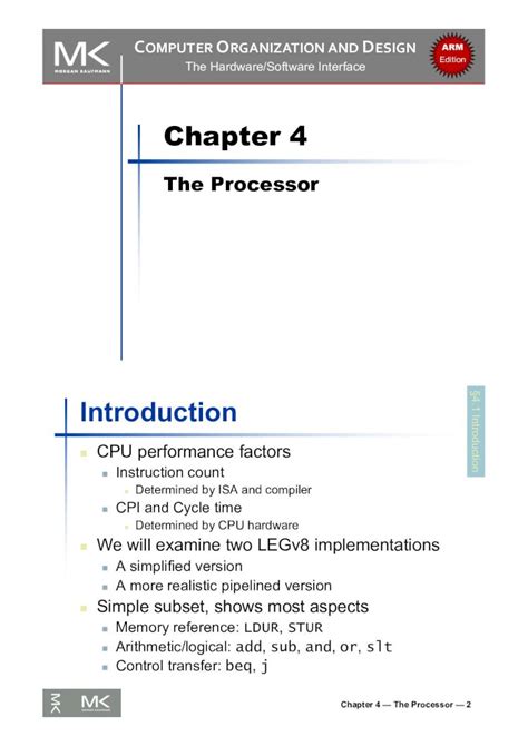 Pdf Chapter 4chapter 4 —the Processor —7 Logic Design Basics S
