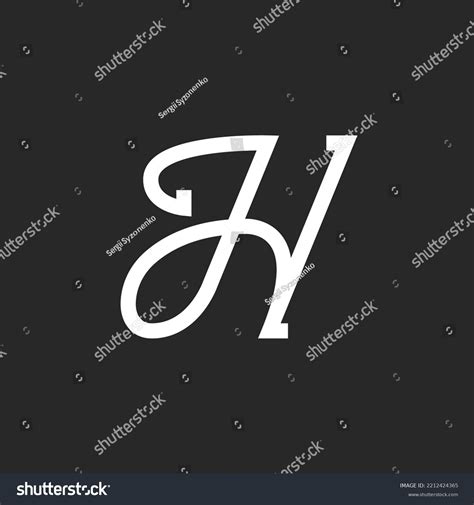 Lettre Cursive Fantaisie H English Handwriting Hi Res Stock