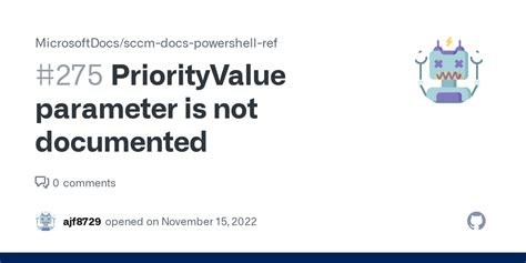 Priorityvalue Parameter Is Not Documented · Issue 275 · Microsoftdocs