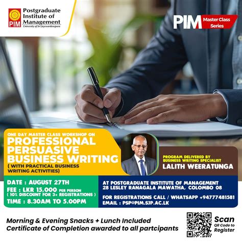 Postgraduate Institute Of Management Pim On Linkedin Pim Master Class Programme On Business