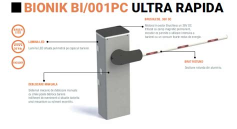 Bariera Auto Roger Technology Bionik Bi001pc Ultra Rapida Brushless