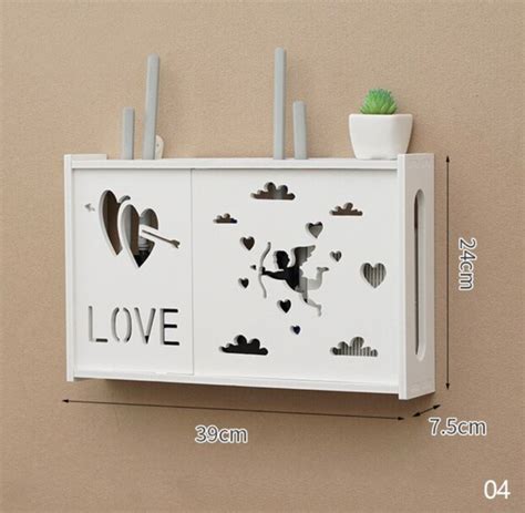 Wifi Router Box Wall Hanging Decor Decorative Wood Box Organize Home Wireless Plug Bracket Cable