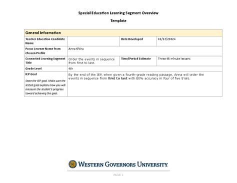 Special Education Learning Segment Passed Special Educa On Learning