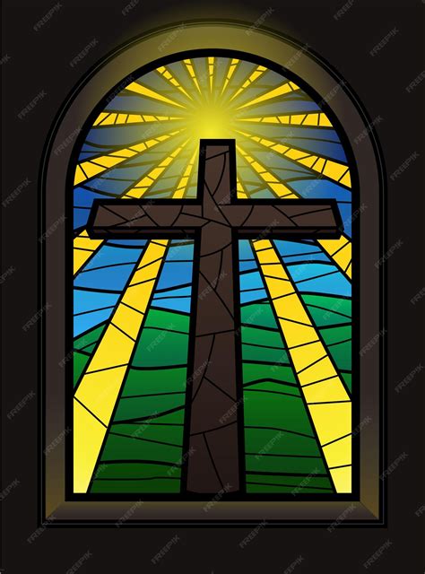 Stained Glass Church Cross
