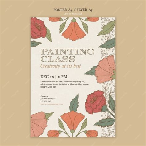 손으로 그린 예술과 공예 템플릿 무료 Psd 파일