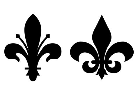 Fleur De Lis Drawing Silhouette Illustration On White Background