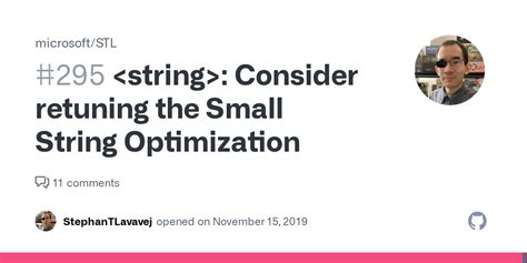 Consider Retuning The Small String Optimization · Issue 295 · Microsoftstl · Github