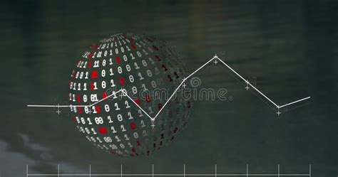Image Of Statistical Data Processing Against Binary Coding Over A Globe