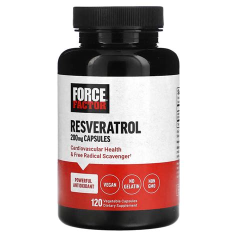 Force Factor Resveratrol 200 Mg 120 Vegetable Capsules